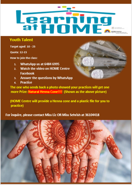 New Home Association - Learning at HOME - Youth Talent Henna (YTM)
